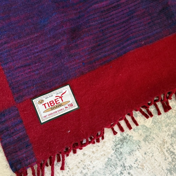 TIBET HOME | Accents | Tibet Shawl In Red And Purple 0 Yak Wool | Poshmark